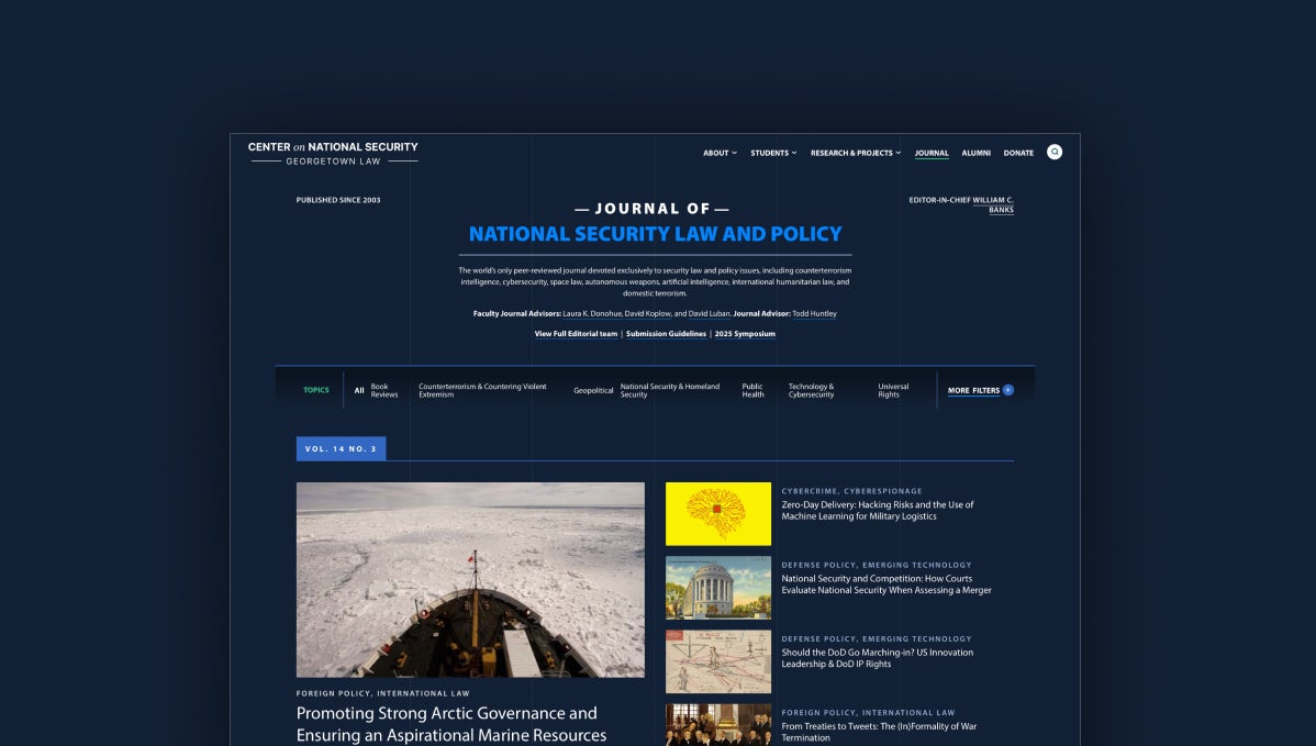 Journal of National Security Law and Policy - Georgetown Law - Center ...