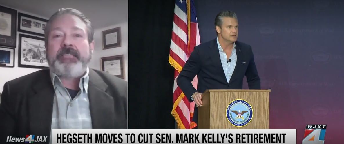 Prof. Todd Huntley Gives Interview in News4Jax on the Secretary Hegseth ...